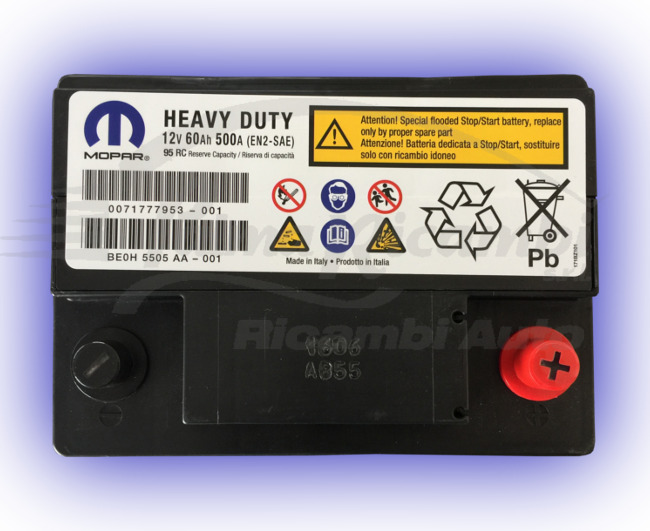 71777953 BATTERIA MOPAR HEAVY DUTY 60AH 500A 12V START&STOP | eBay